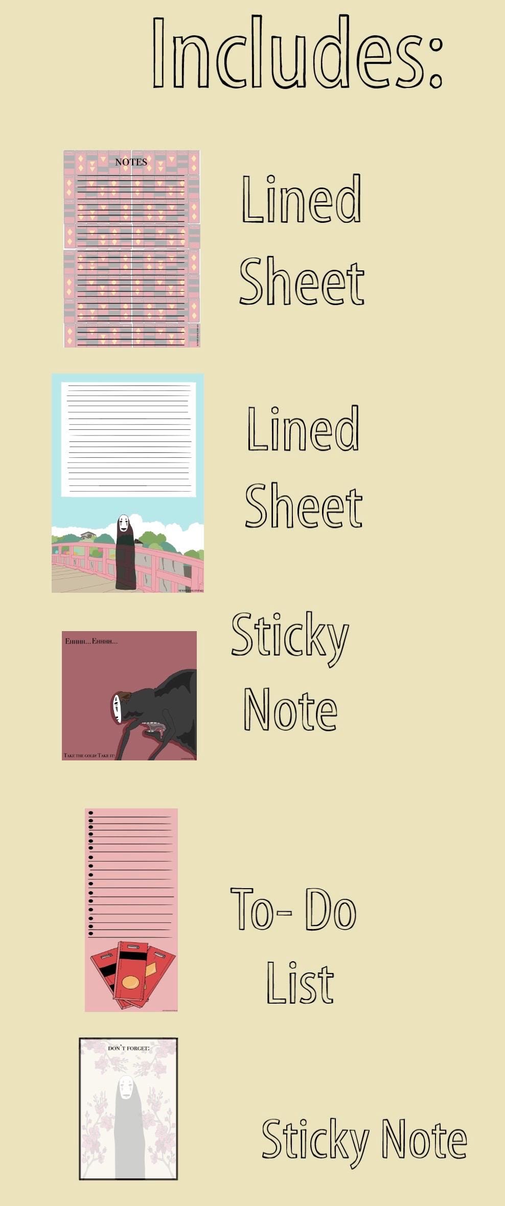 Digital Spirited Away Stationary Bundle - Etsy