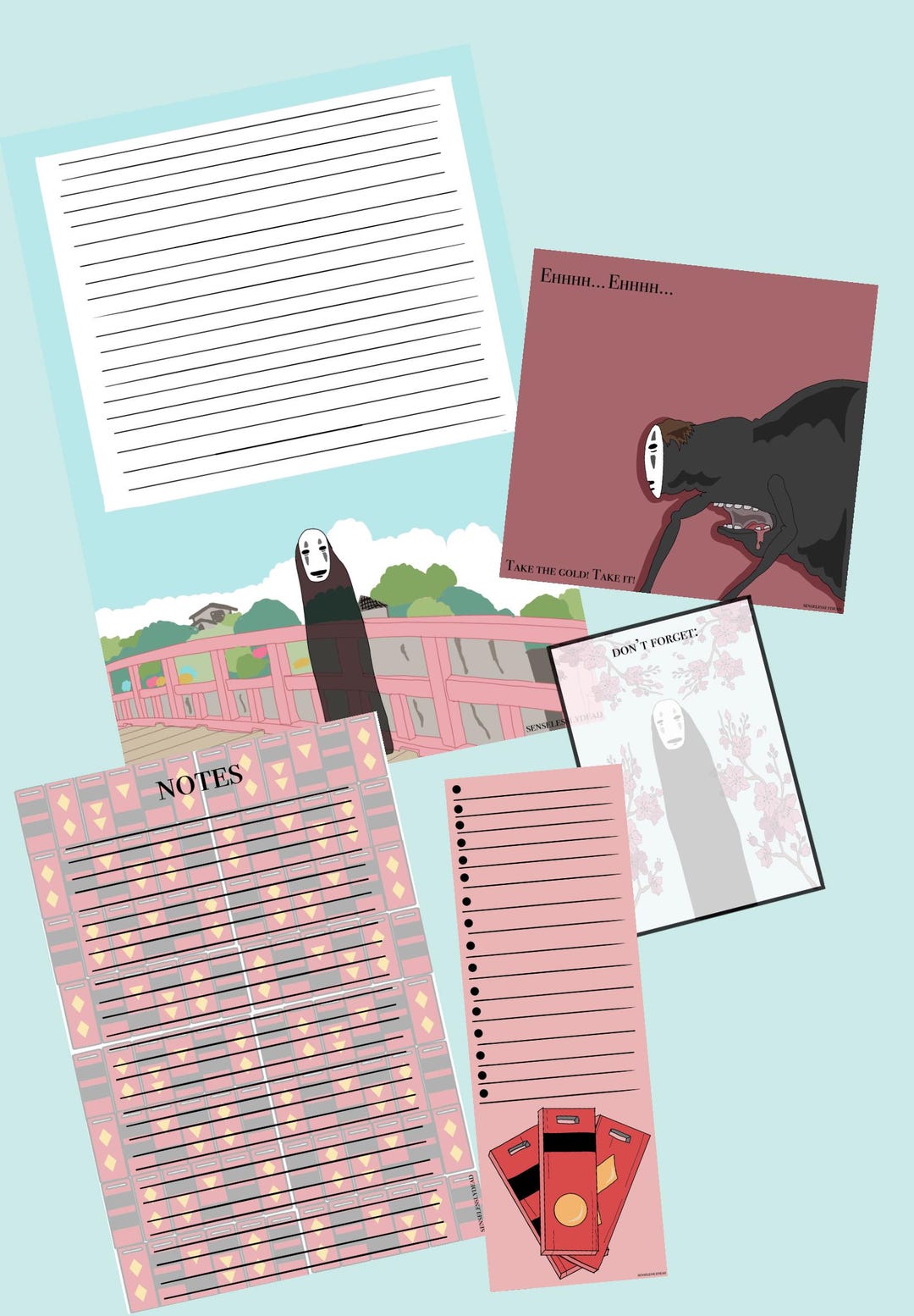 Digital Spirited Away Stationary Bundle - Etsy
