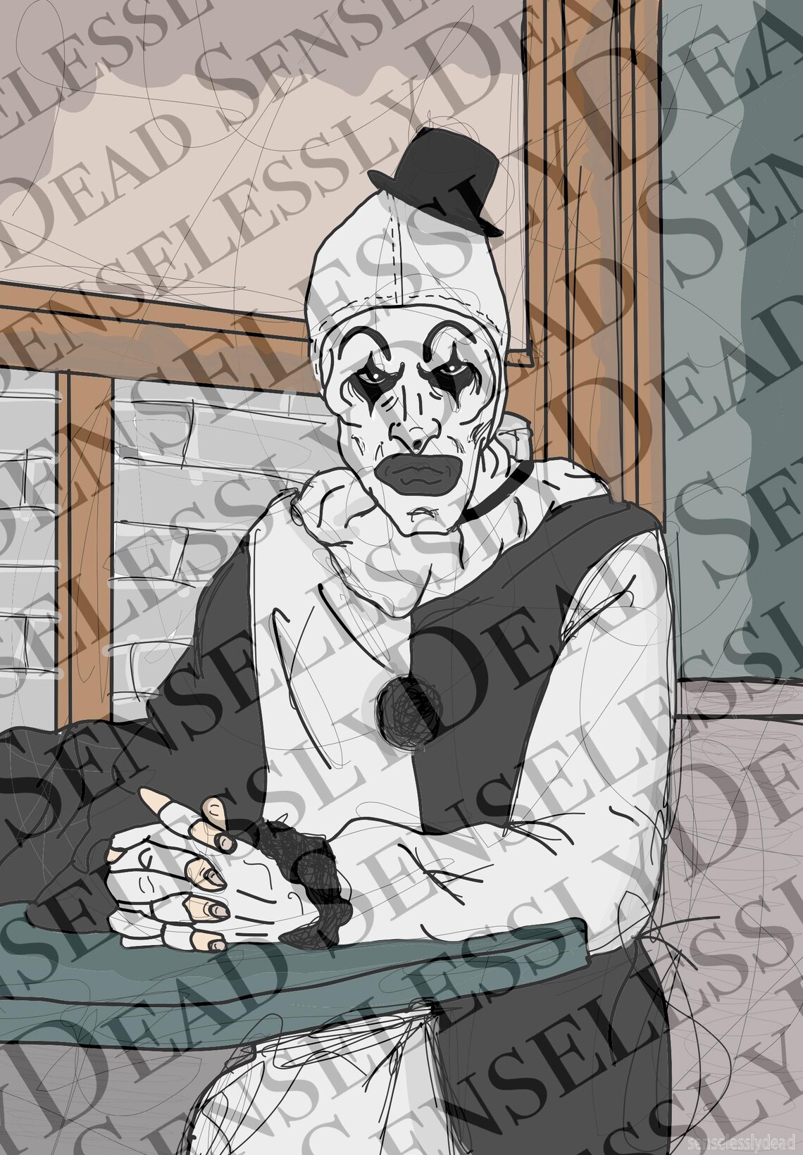 Terrifier Art the Clown Wallpaper Background - Etsy