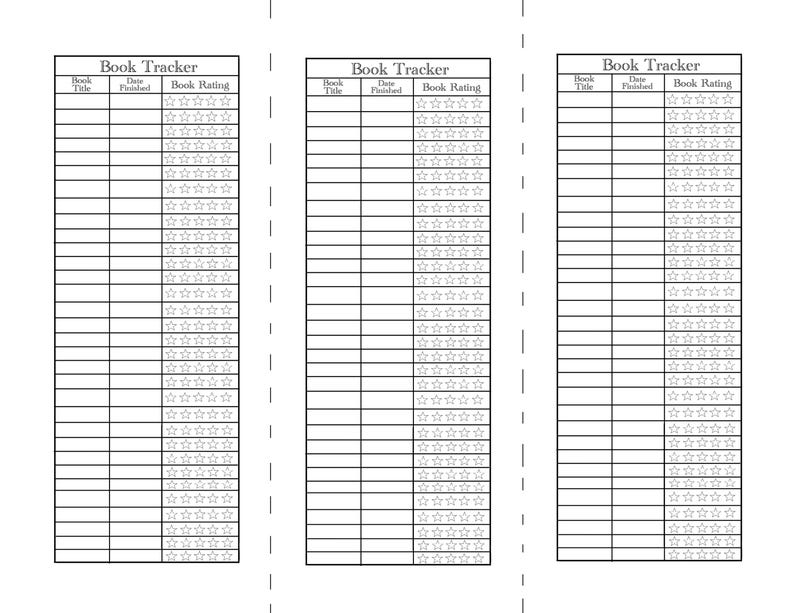 Digital Printable Bookmark Book Tracker Date Finished Book Rating - Etsy