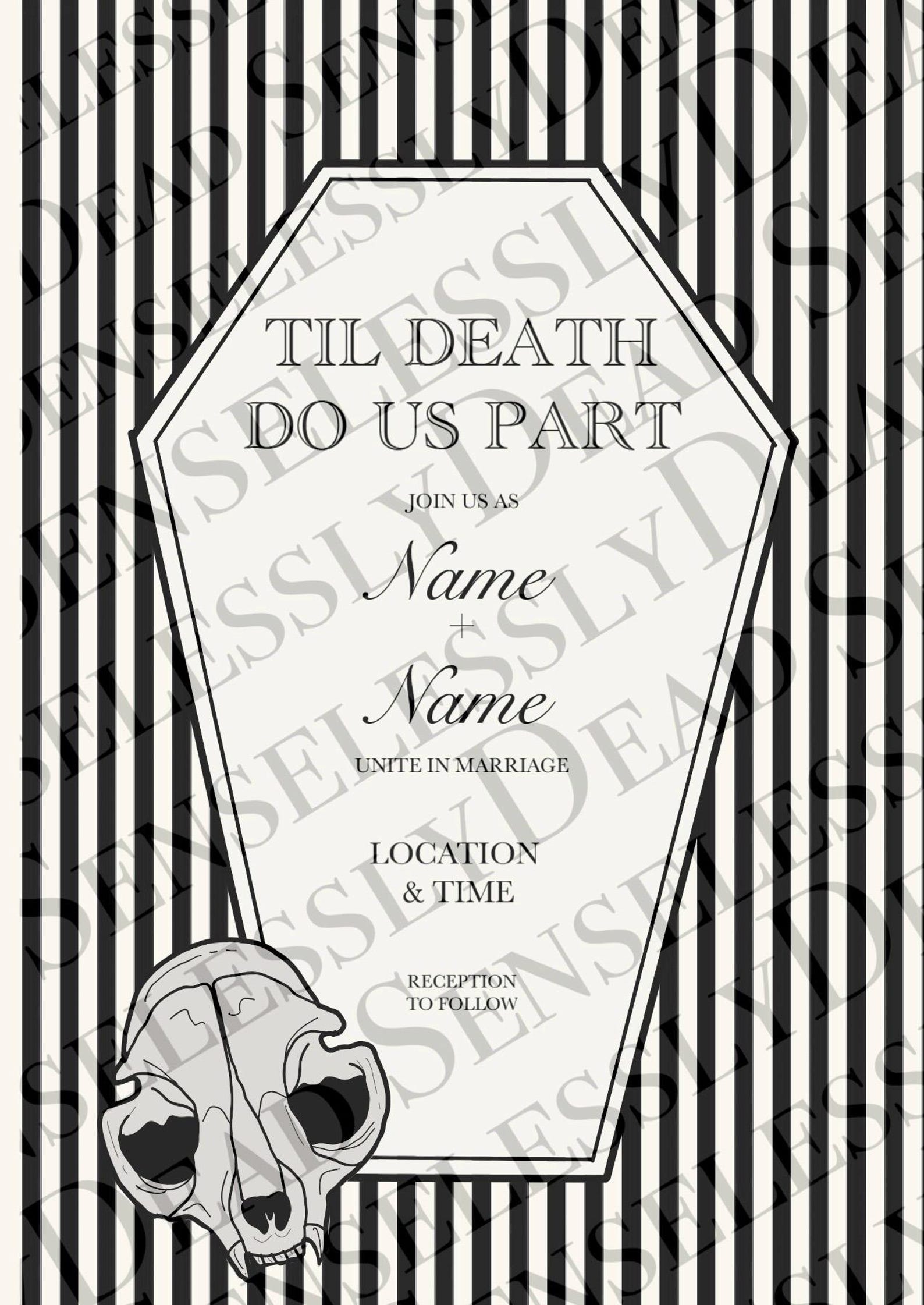 Gothic Coffin Wedding Invitation - Etsy