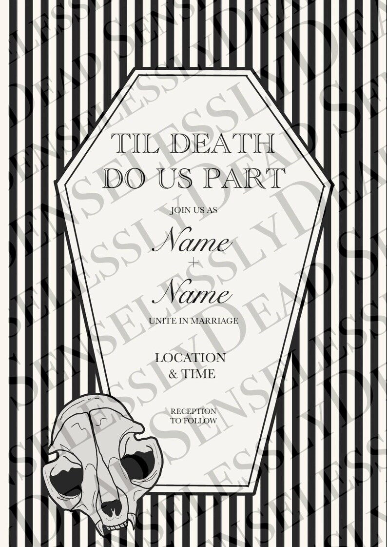 Gothic Coffin Wedding Invitation - Etsy