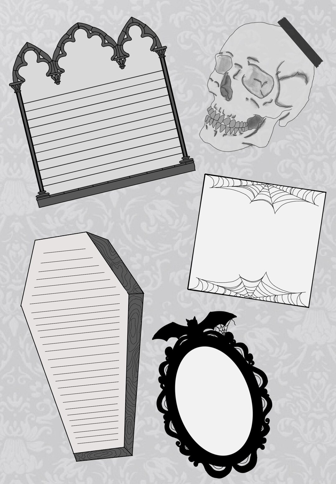Gothic Digital Sticky Notes - Etsy