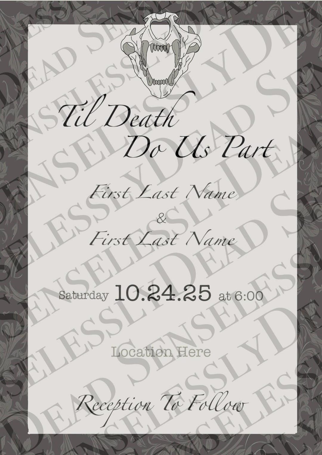 Gothic Coffin Wedding Invitation - Etsy
