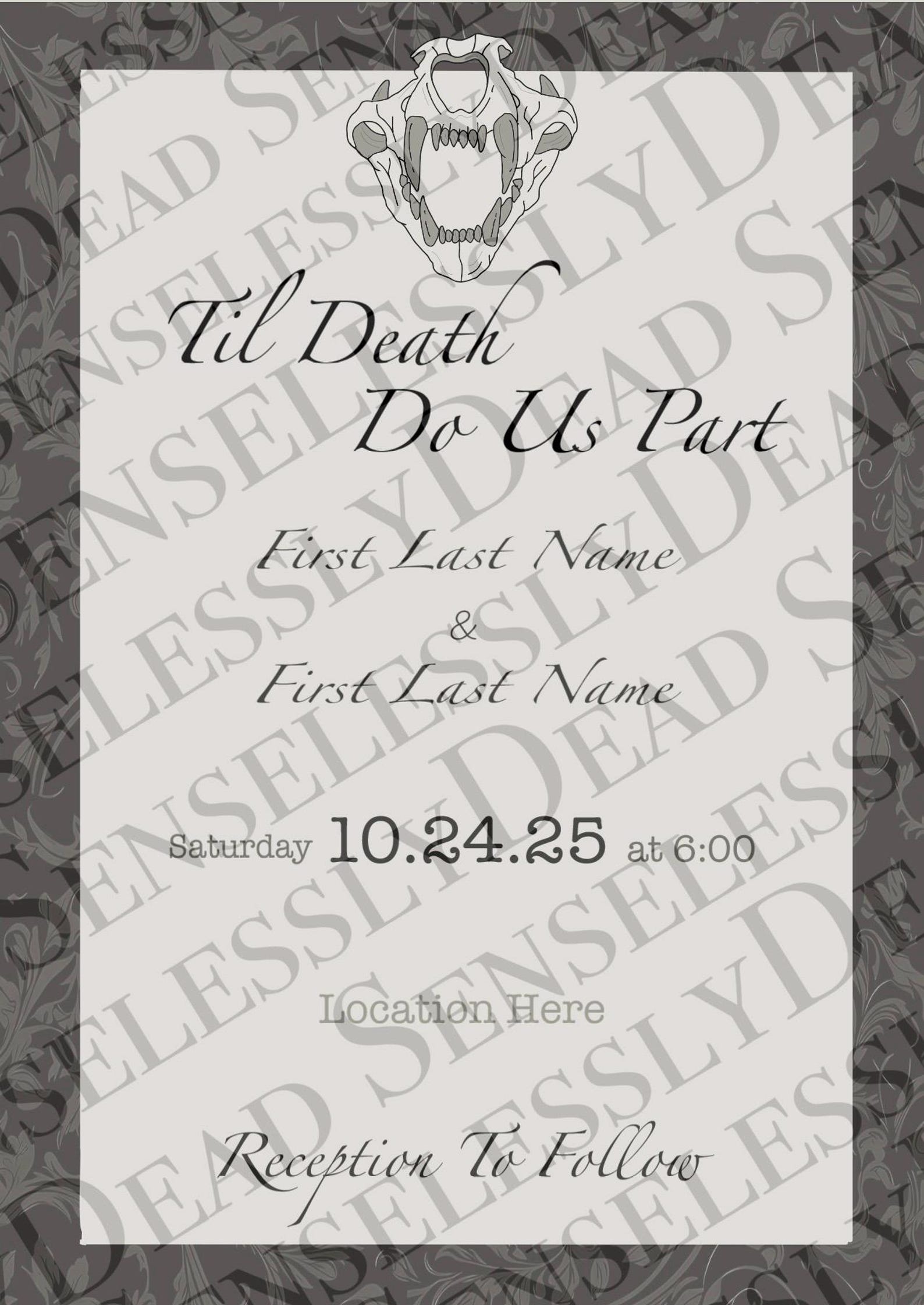 Gothic Coffin Wedding Invitation - Etsy