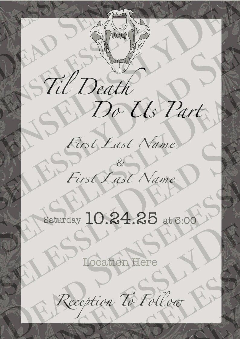 Gothic Coffin Wedding Invitation - Etsy