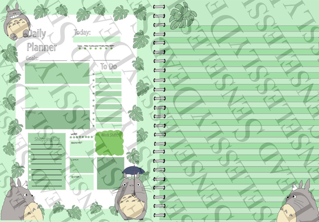 Totoro Digital Planner & Notepad Set - Etsy