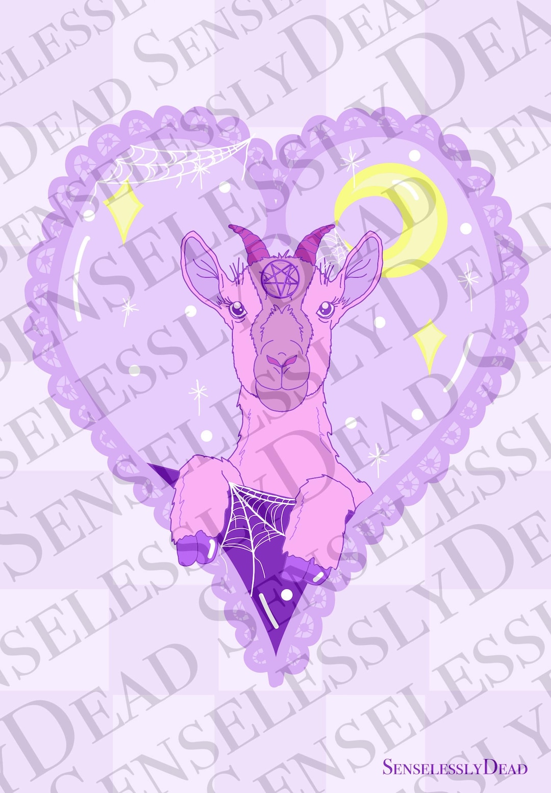 Cute Pentagram Goat Background Wallpaper - Etsy