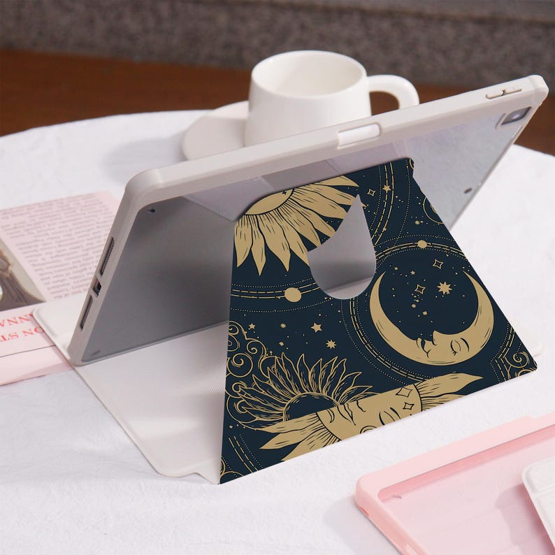 Celestial Sun Moon Personalized 360degree Rotate Stand iPad Case ...