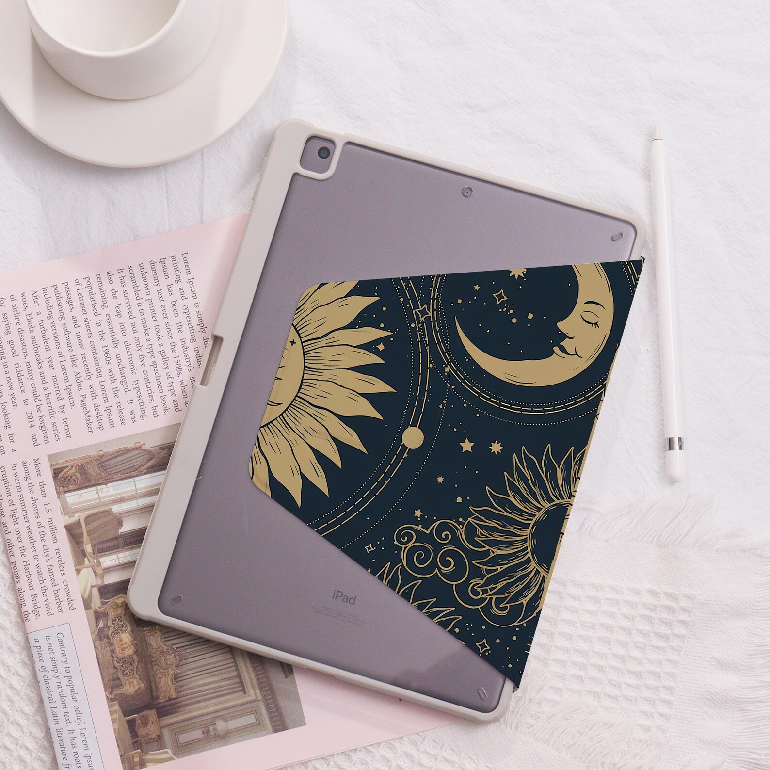 Celestial Sun Moon Personalized 360degree Rotate Stand iPad Case ...