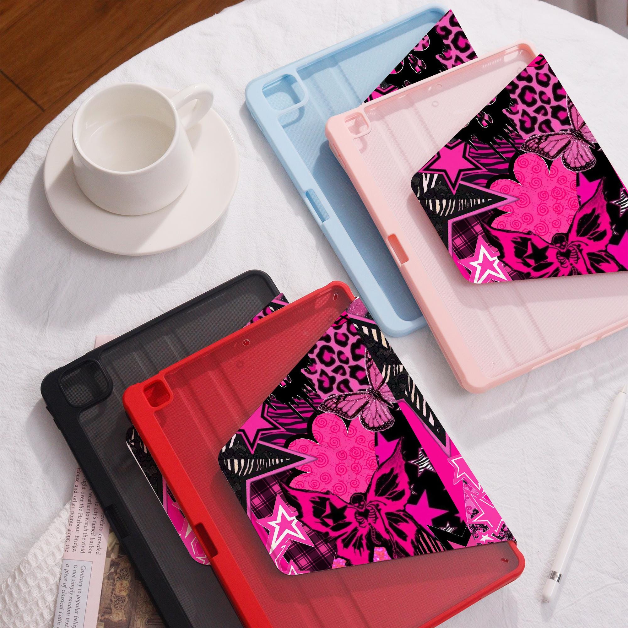 Gothic Pink Collage Personalized 360degree Rotate Stand iPad Case ...