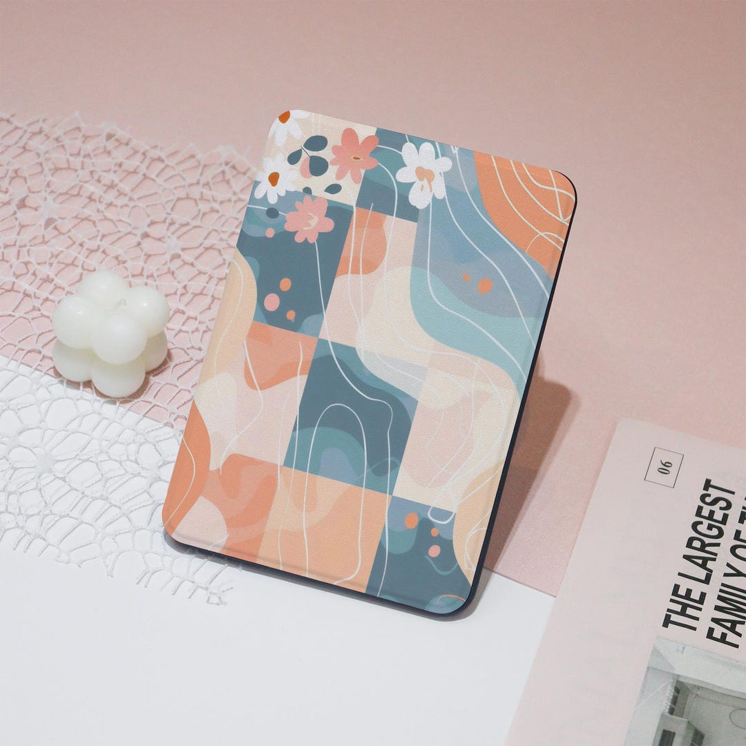 Trendy Abstract Floral&geometric Shapes Kindle Case Paperwhite 5 6 7 ...