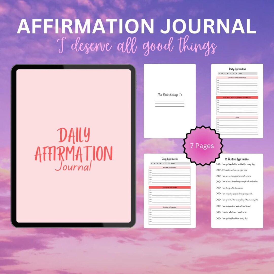 Affirmation Journal | Affirmation Digital Journal | Vision Board ...
