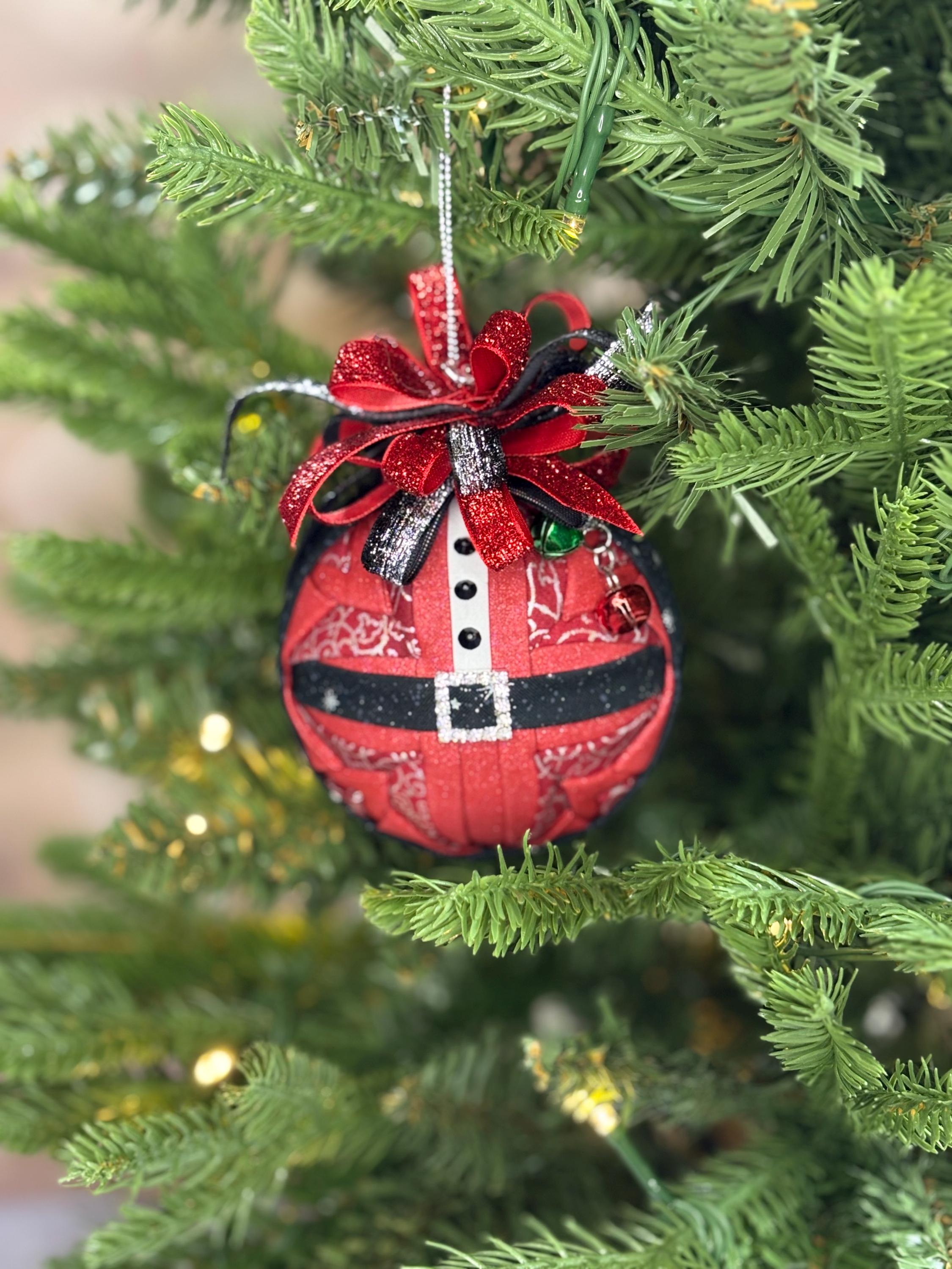 26001 Quilted Ornament - Santa Suit With Jingle Bells - Etsy