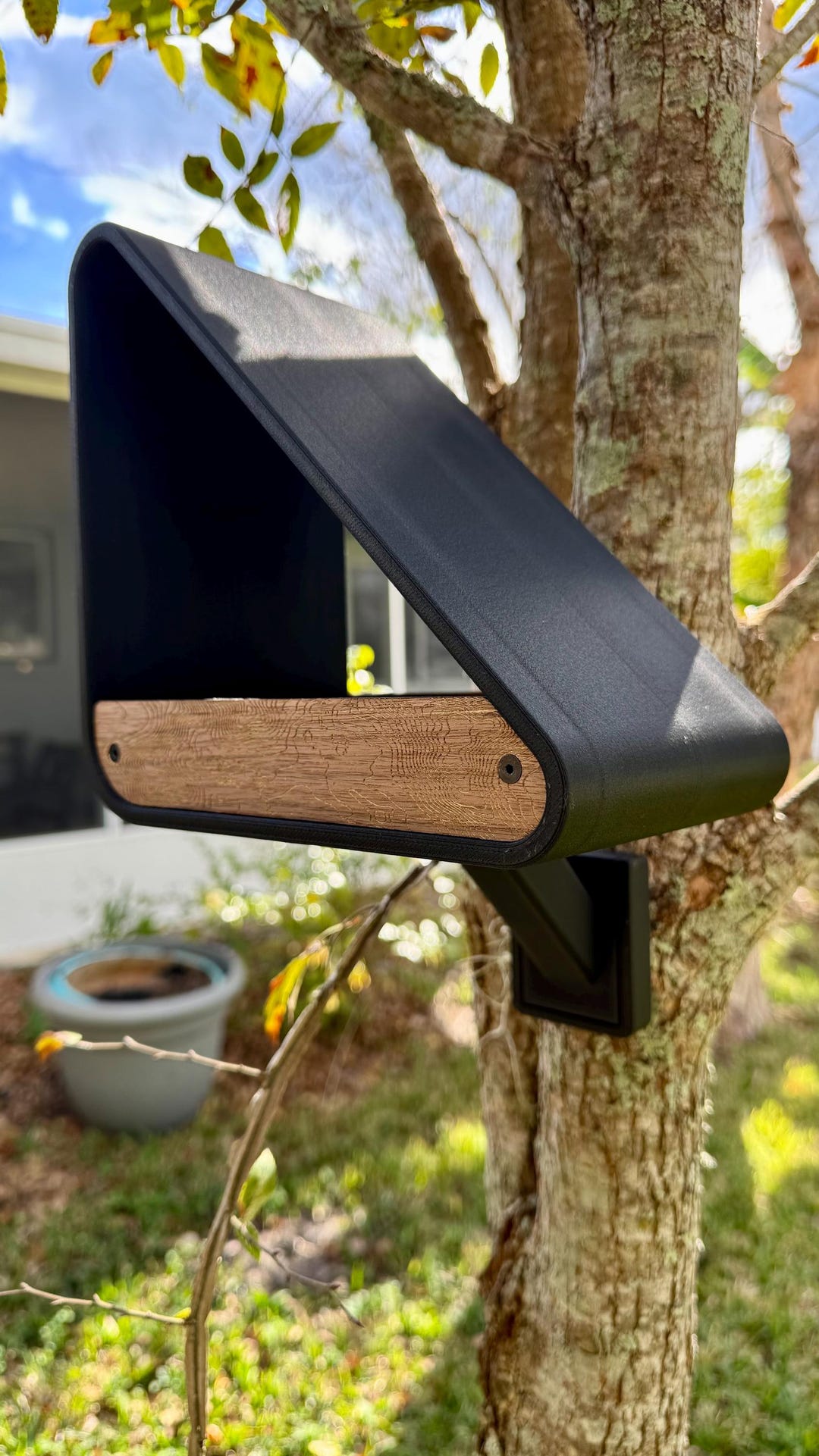 Modern Bird Feeder (trilogy) | Tree or Post Mounted | Weather-resistant ...