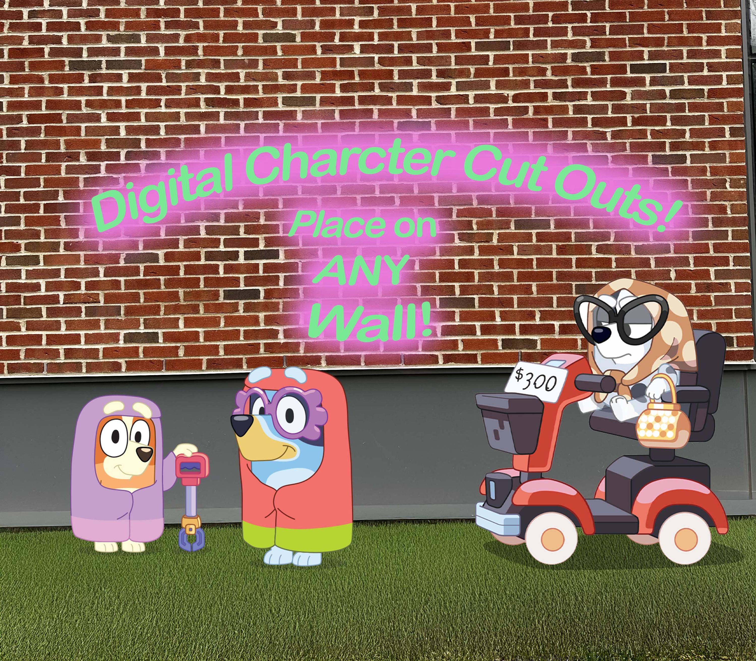 Life-size Digital Bluey Experience! Photo Prop and Birthday Decor ...