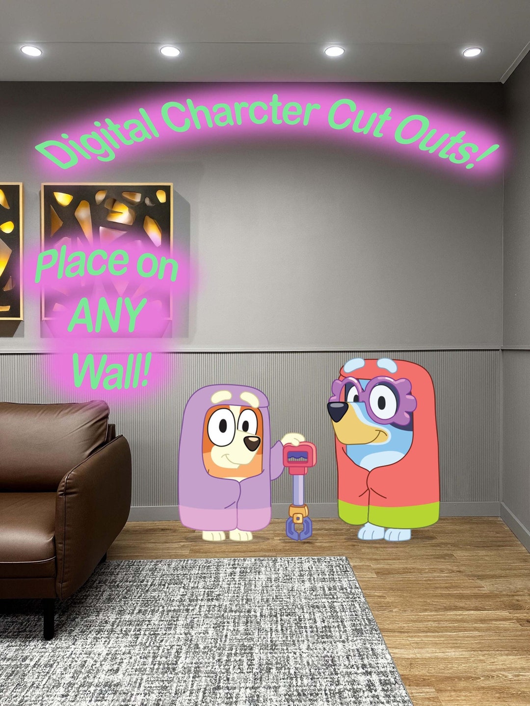Life-size Digital Bluey Experience! Photo Prop and Birthday Decor ...