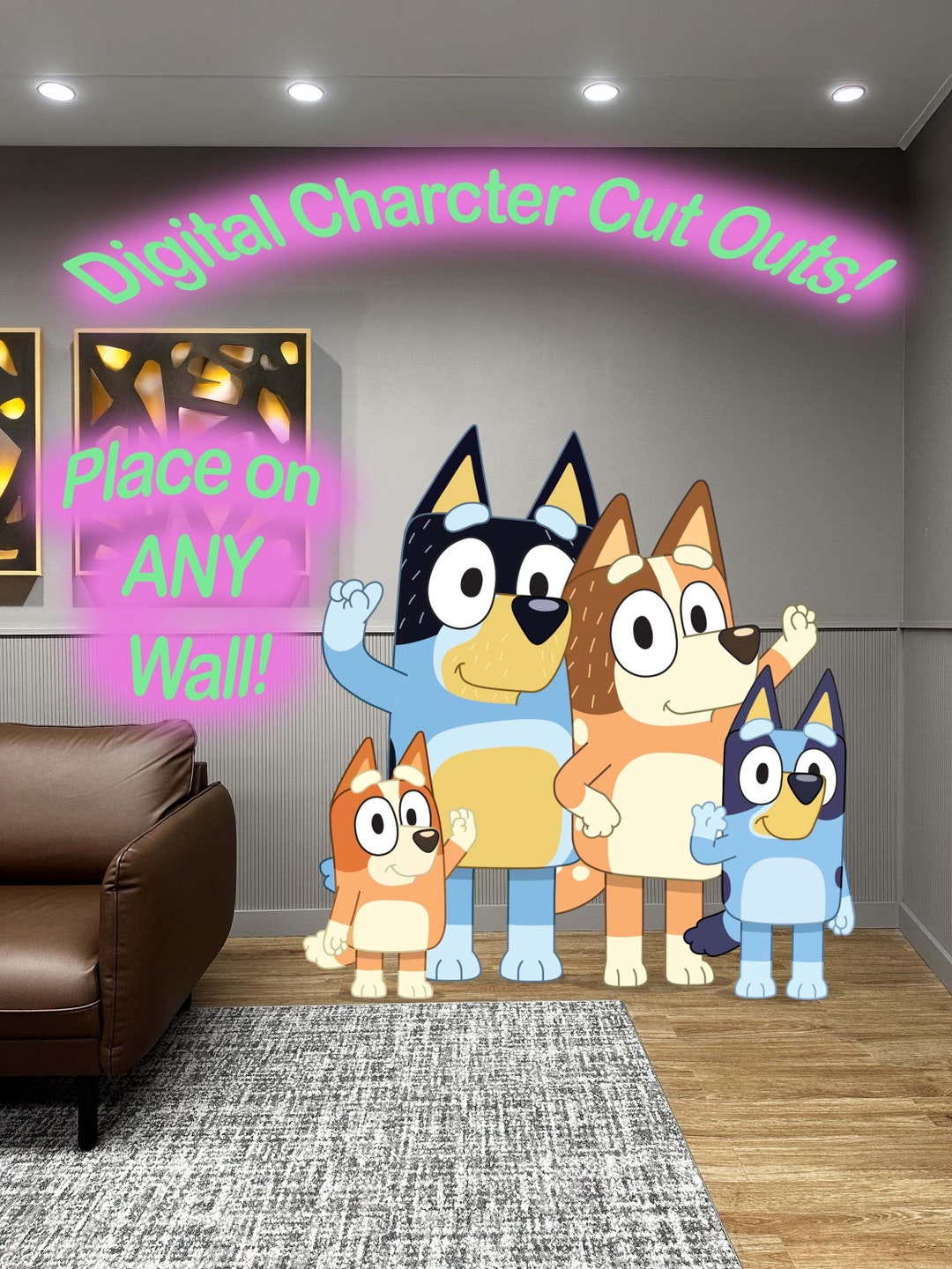 Life-size Digital Bluey Experience! Photo Prop and Birthday Decor ...