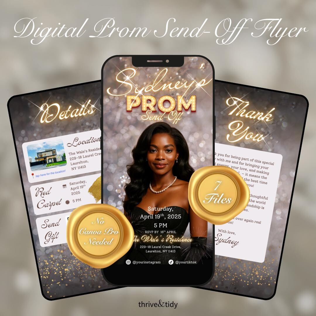 Editable Prom Flyer Template | Prom Send off Invitation Poster With ...