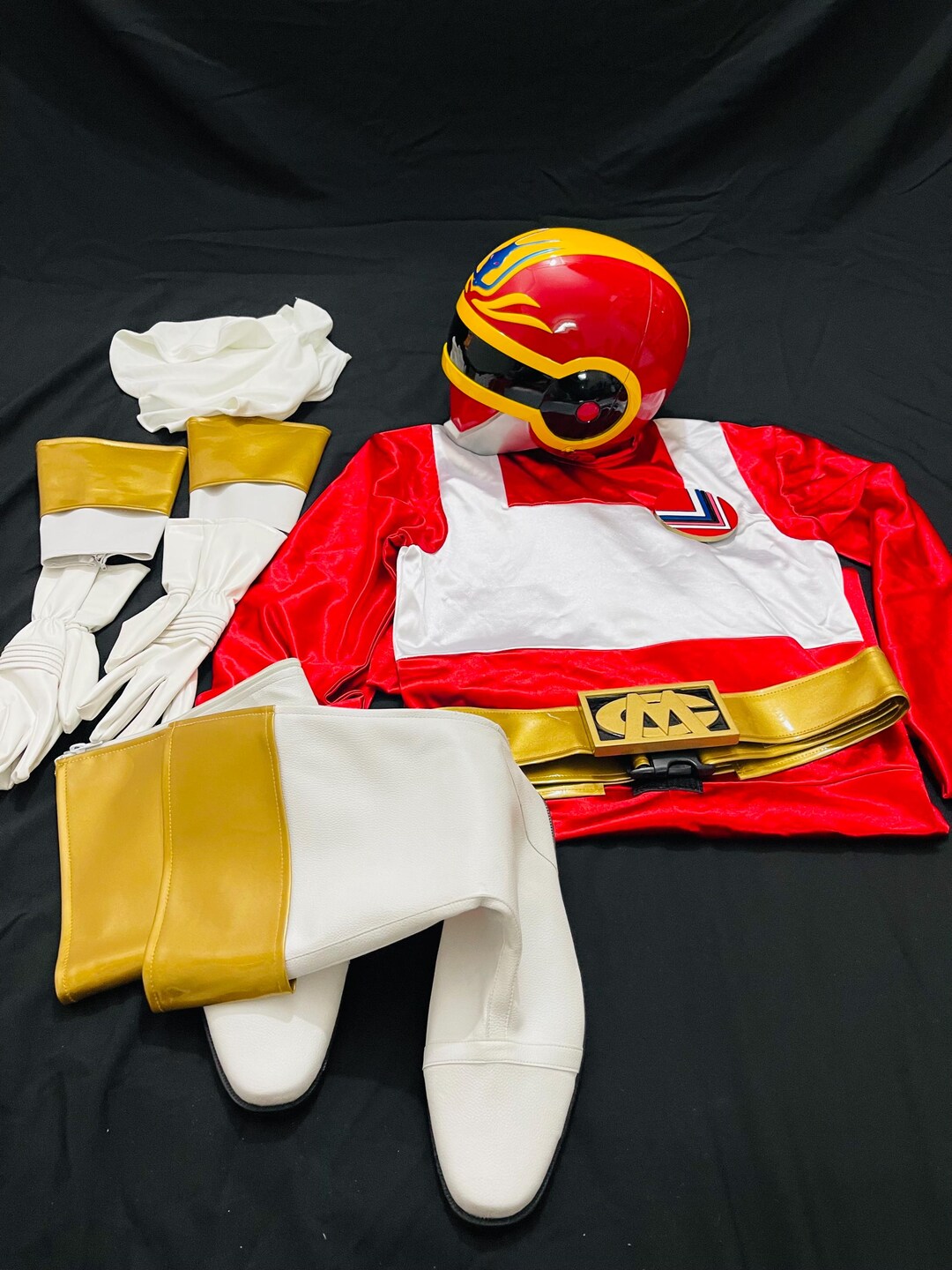 1/1 Power Rangers Dragon Blitz, Red Dragon Ranger Cosplay Costume Suit ...