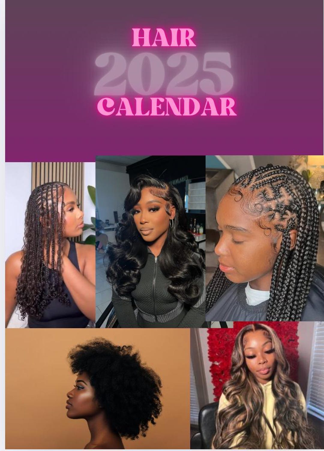 2025 Hair Calendar - Etsy