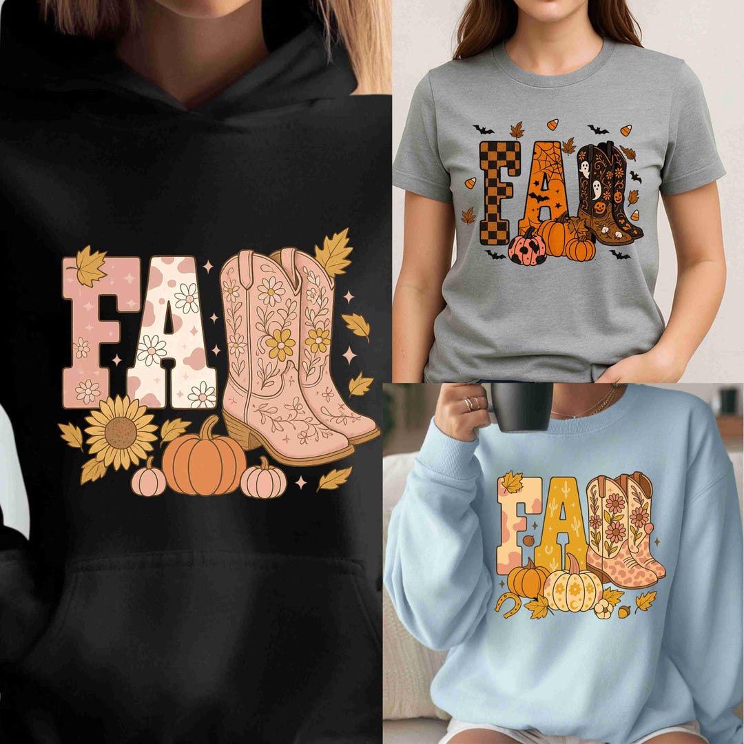 Western Fall PNG Bundle: Cowboy Boots, Pumpkins (digital Download) - Etsy