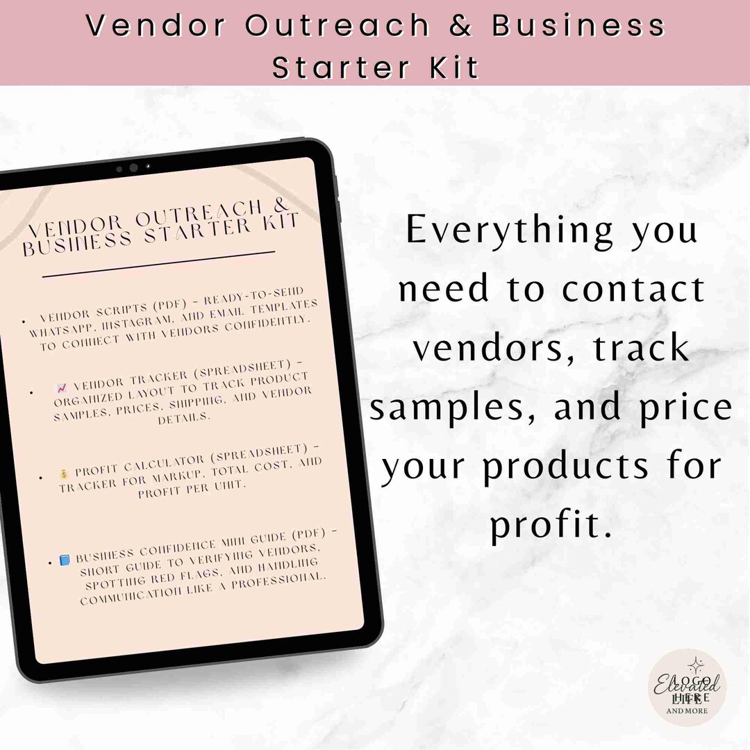 Vendor Outreach Starter Kit, Business Tools, Vendor Scripts (PDF) - Etsy
