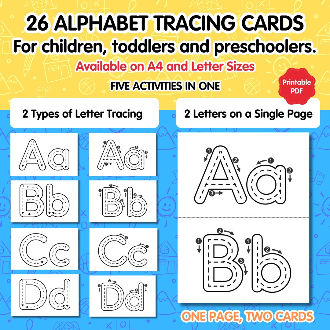 ABC Tracing Worksheets All 26 Letters Printable Fun Letter Learning ...