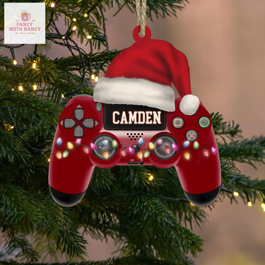 Personalized Video Game Controller Christmas 2D Flat Ornament, Custom ...
