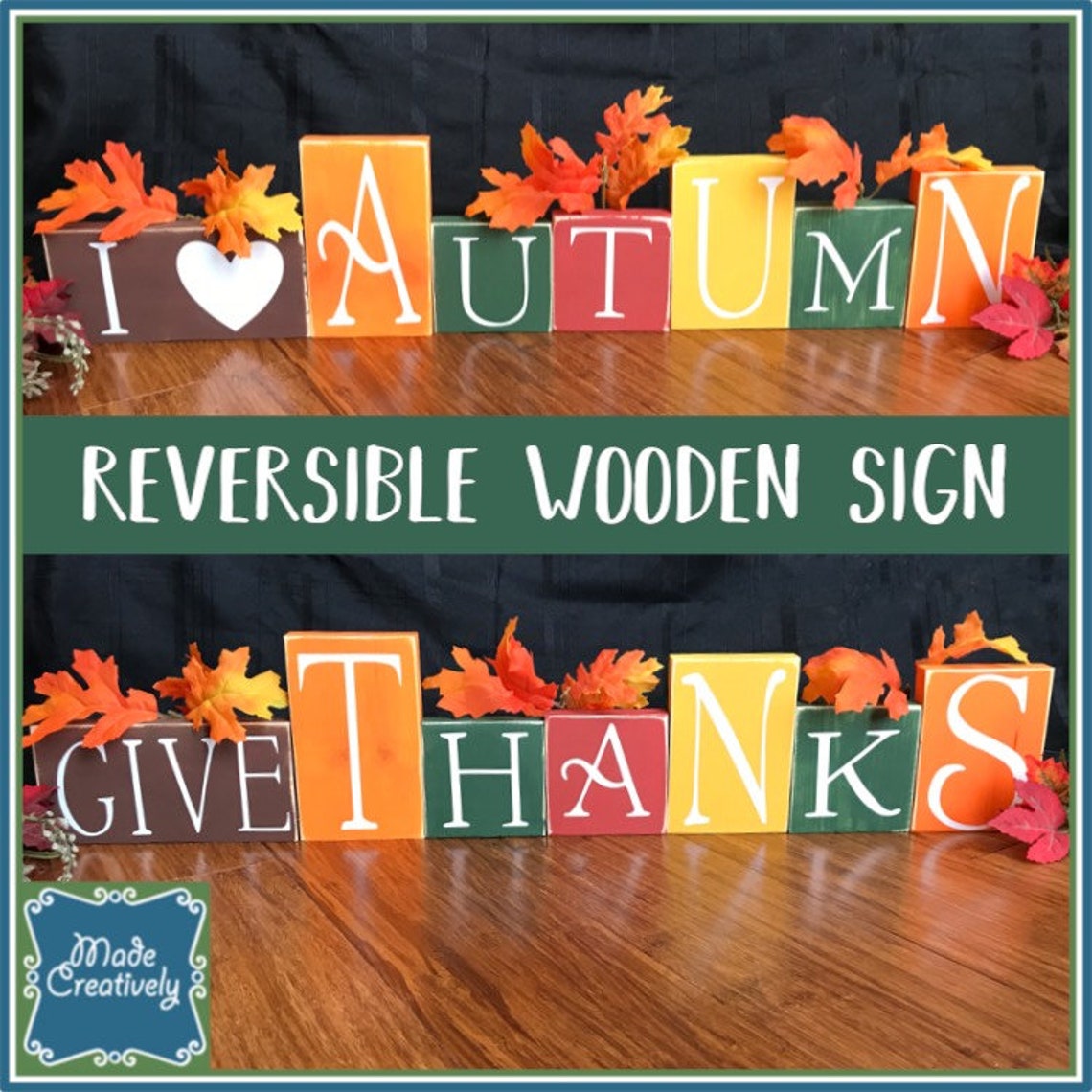 Reversible Rustic Wooden Signs Winter/christmas and - Etsy