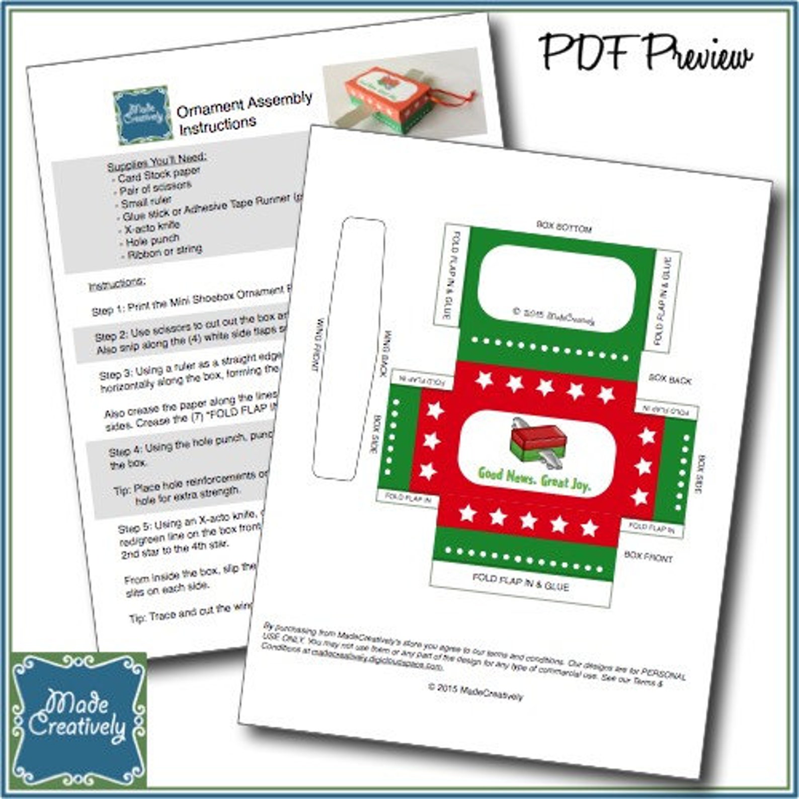 Digital Shoebox Packing Party Mini Shoebox Ornament - Etsy