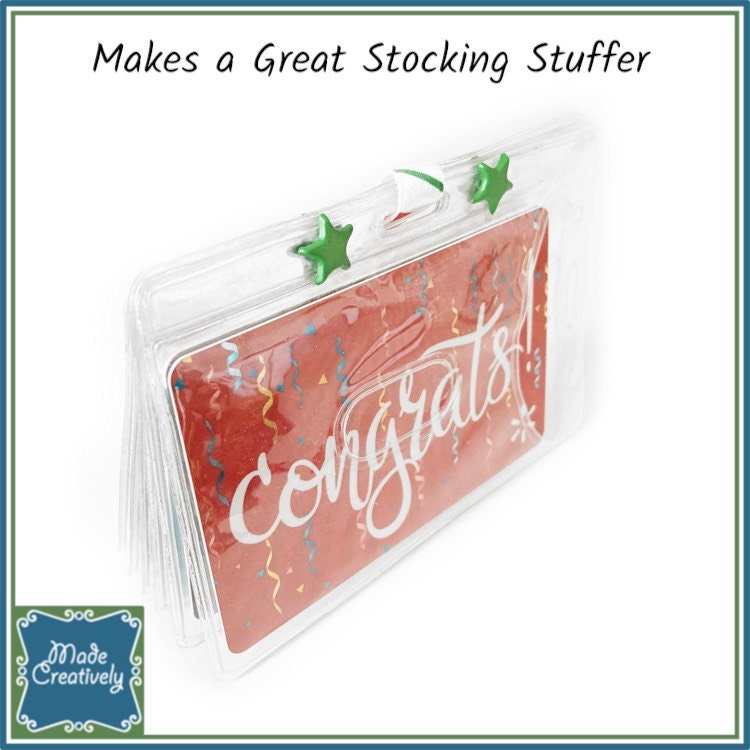Pocket-size Clear Plastic Gift Card Holder or Credit Card | Etsy