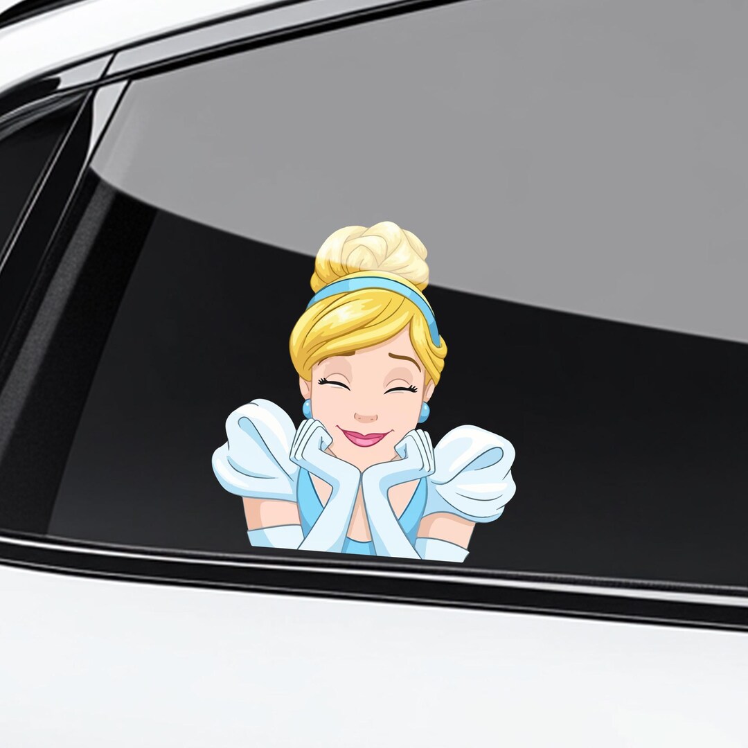Blissful Princess Peeker Peeking Car Window Decals - Bumper Waterproof ...