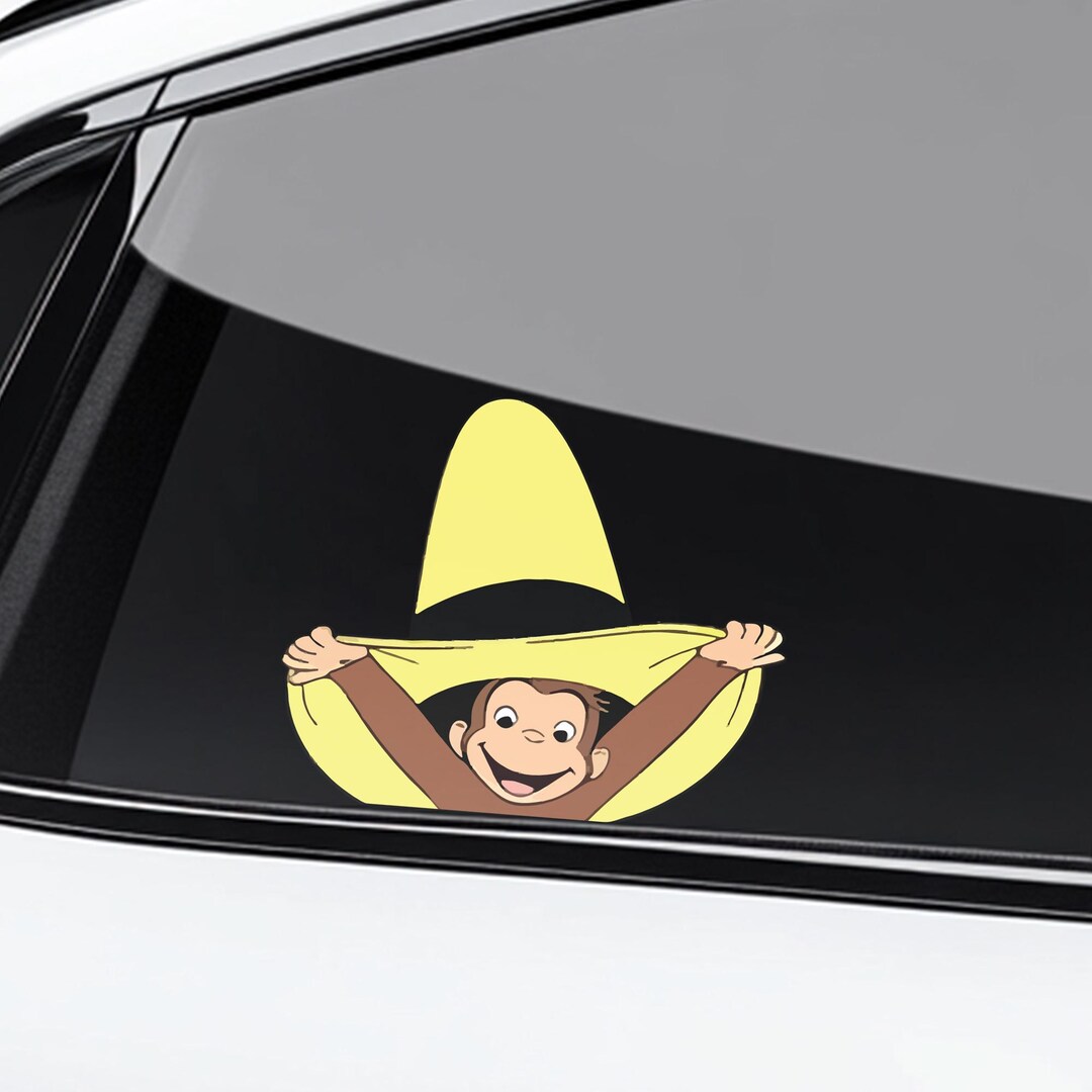 Curious George Peeker Peeking Car Window Decals - Bumper Vinyl Stickers ...
