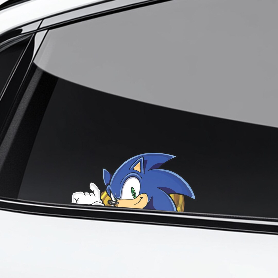 Cool Sonic Peeker Peeking Car Window Decals - Bumper Waterproof ...