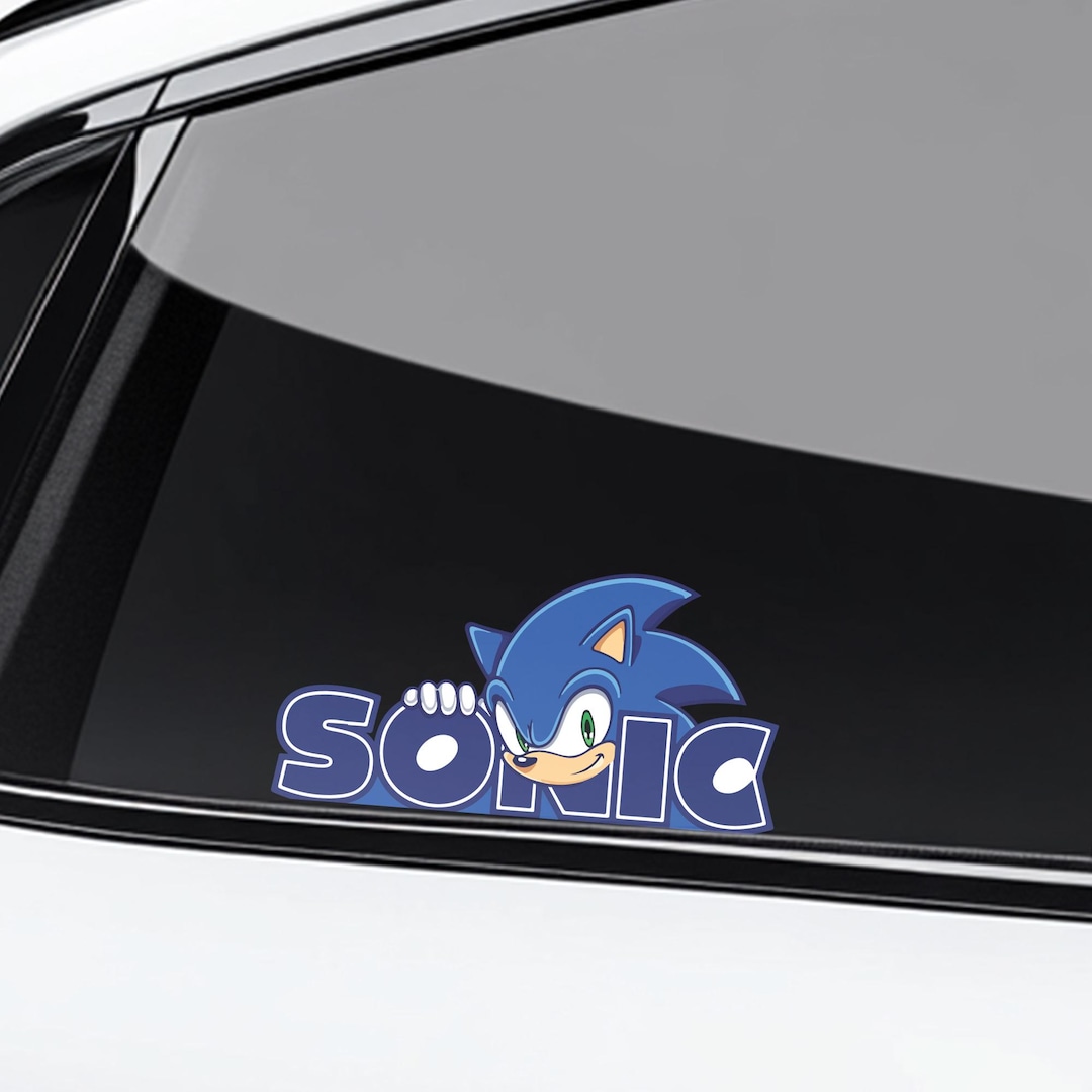 Sneaky Sonic Name Tag Peeker Car Window Decals - Bumper Waterproof ...