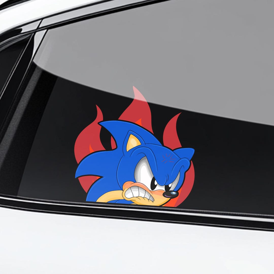 Angry Sonic Peekapoo Peeker Peeking Car Window Decal - Bumper ...