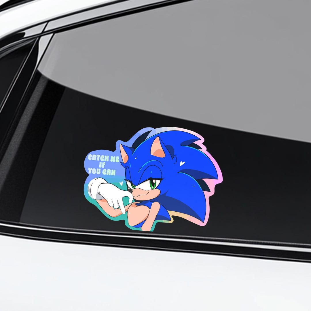 Sonic Peekaboo Peeker Peeking Car Window Colorful Decals - Bumper ...