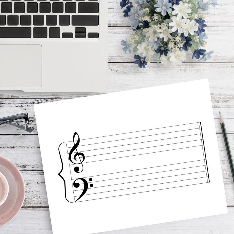 Large Blank Grand Staff - PDF Printable - for Music Teachers- Music ...