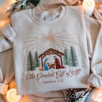 Embroidered Mary Joseph Jesus Light Embroidery Nativity Scene ...