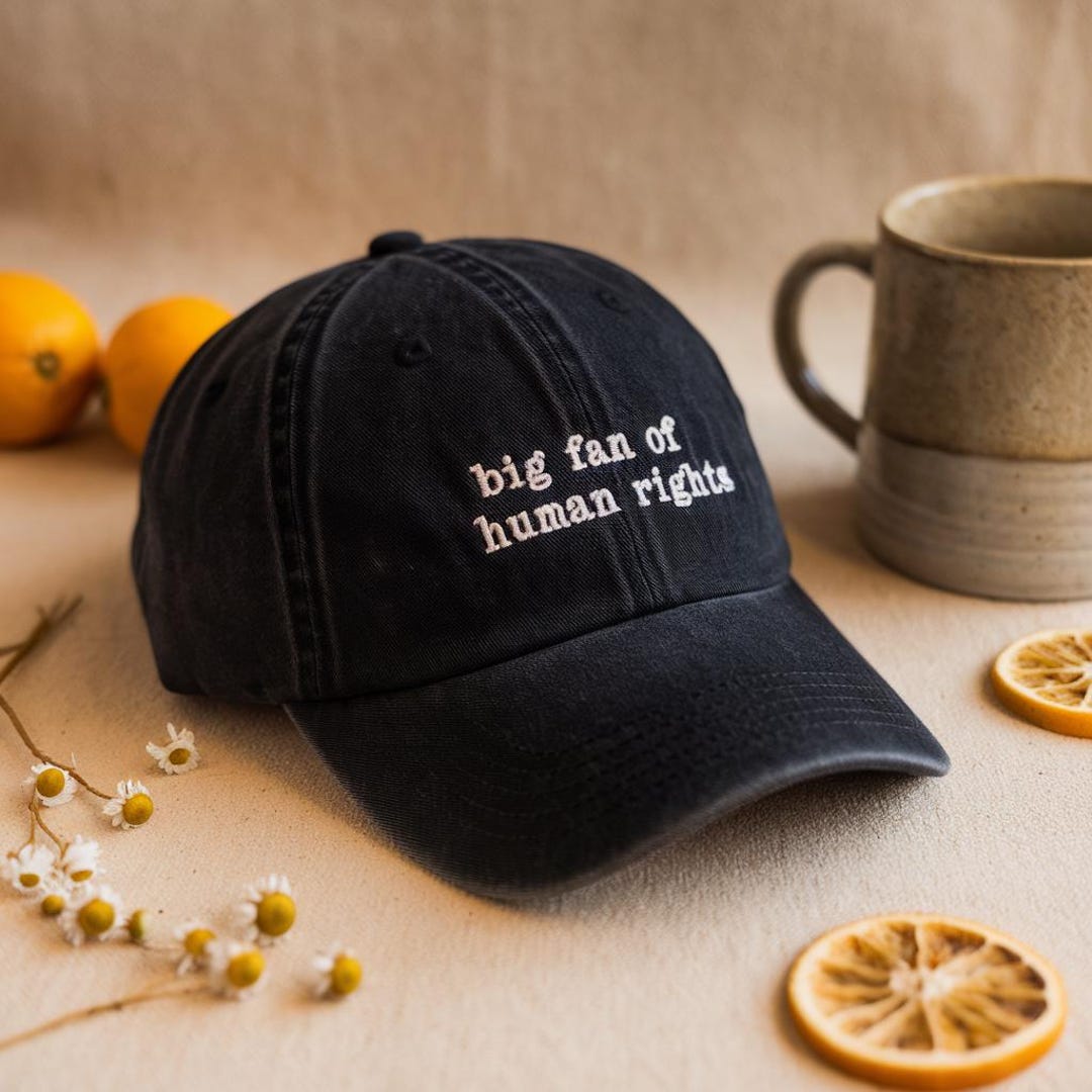 Human Rights Embroidered Cotton Dad Hat, Activist Gift - Etsy