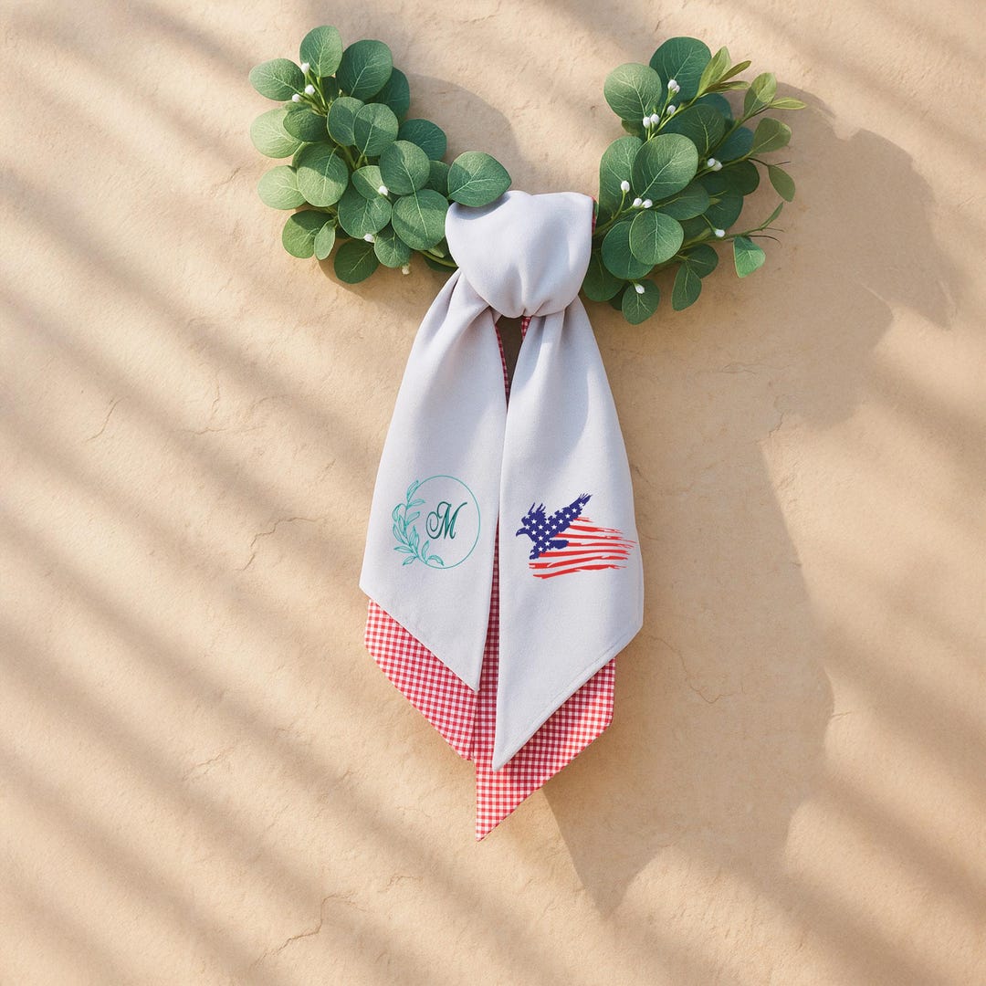 Embroidered Patriotic Wreath Sash, Personalized Memorial Day Decor, 4th ...