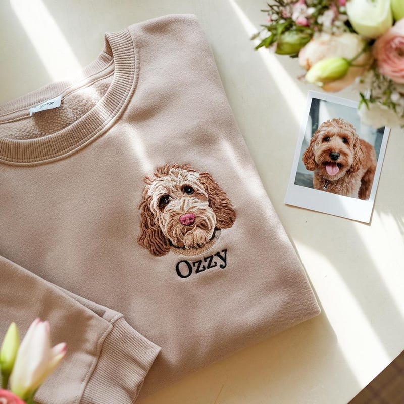 Custom Pet Embroidered Sweatshirt - Etsy