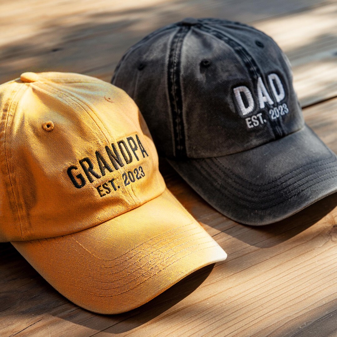 Custom Embroidered Hat, Grandpa Cap With Date, Dad Hat, Vintage ...