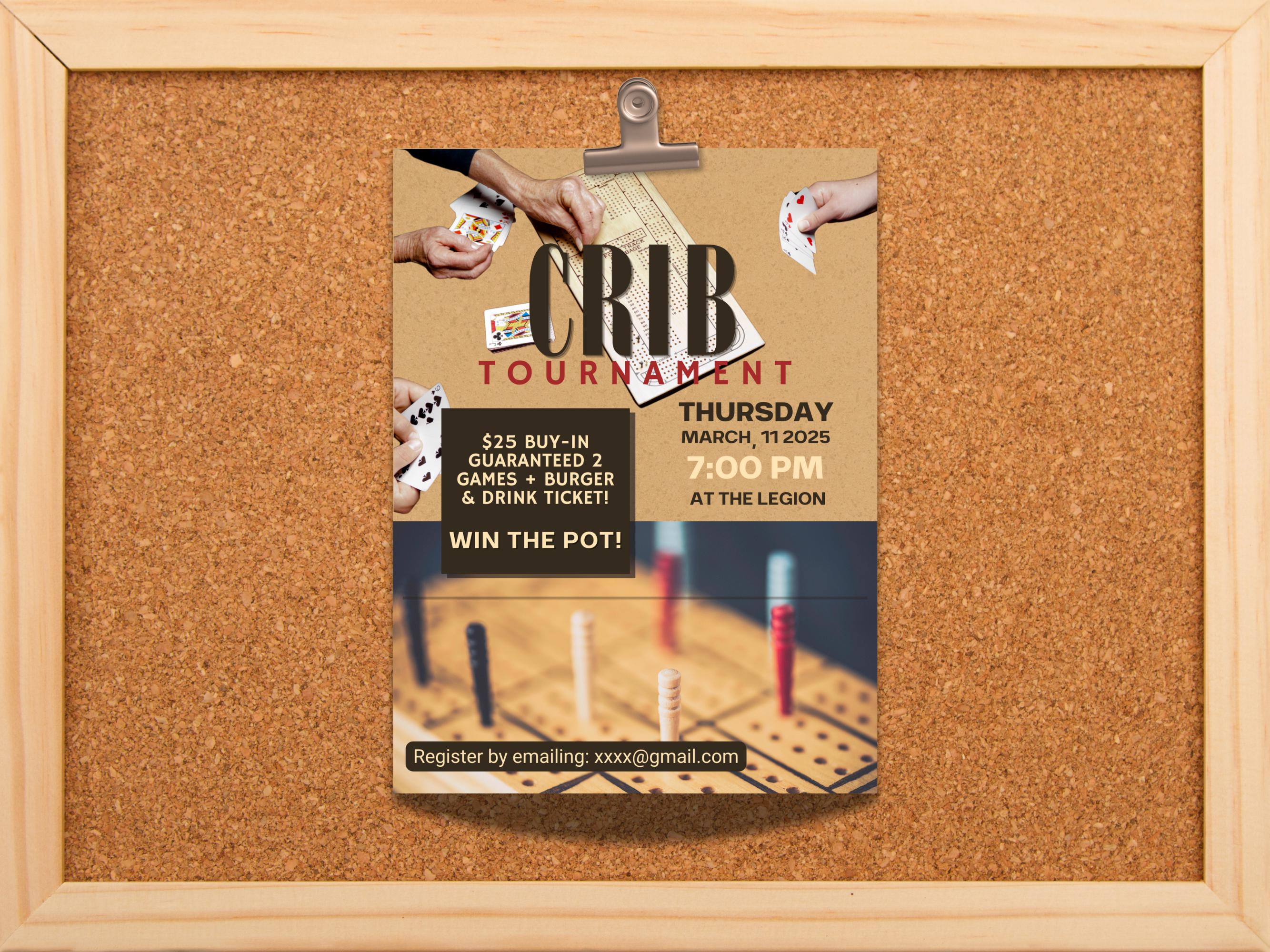 Cribbage Tournament Poster – Custom Printable Poster for Event, Instant ...