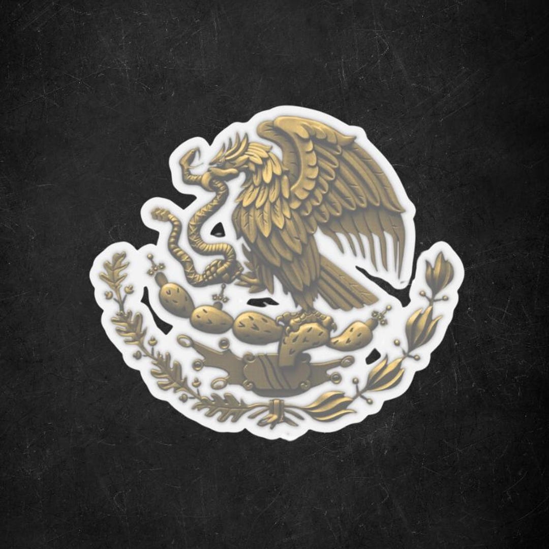 Golden Mexican Eagle Vinyl Sticker: Cultural Pride Decal - Etsy