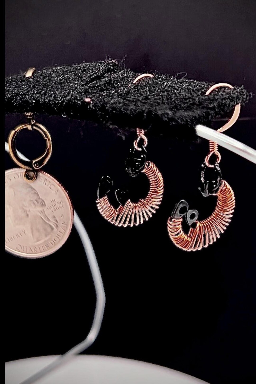 Repurposed Car Part Earrings. Wrapped in Copper Wire. Upcycled Hardware ...