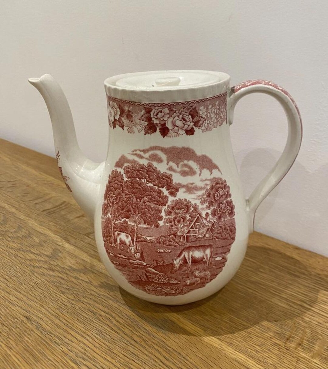 Vintage Adams "english Scenic-pink" Coffee/tea Pot – Made in England ...