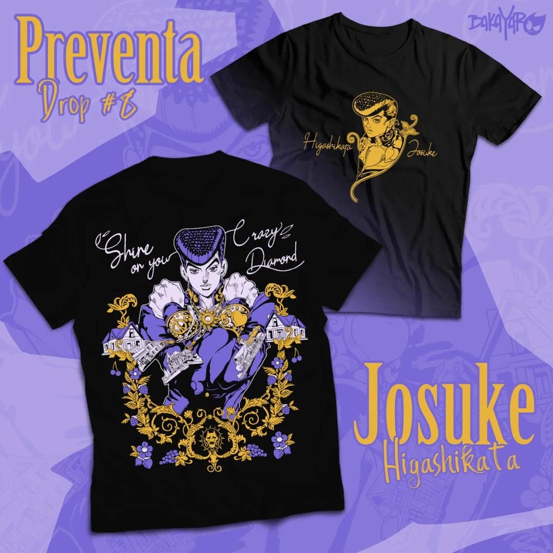 Josuke Higashikata Jojo's Bizarre Adventure T-shirt, Anime Graphic Tee ...