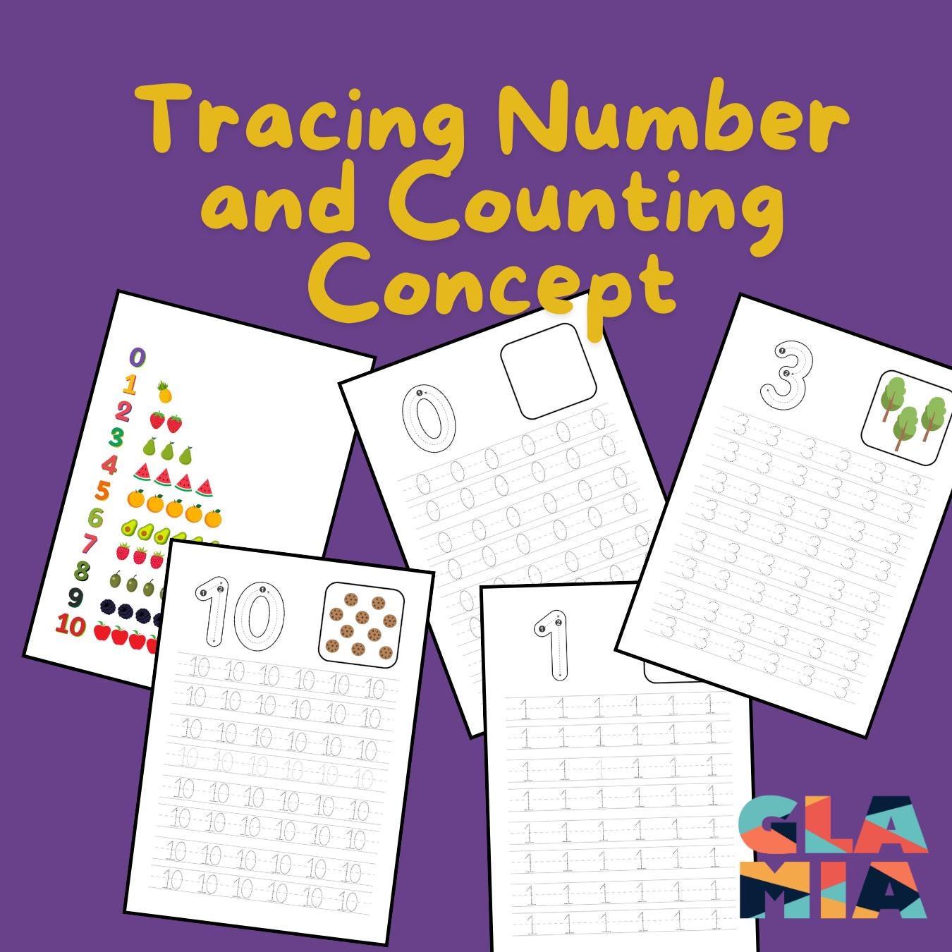 Alphabet and Number Tracing Worksheet for Kid Pre School Age ...